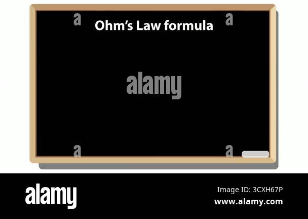 a blackboard displays ohm's law formula v equals ir explaining the ...