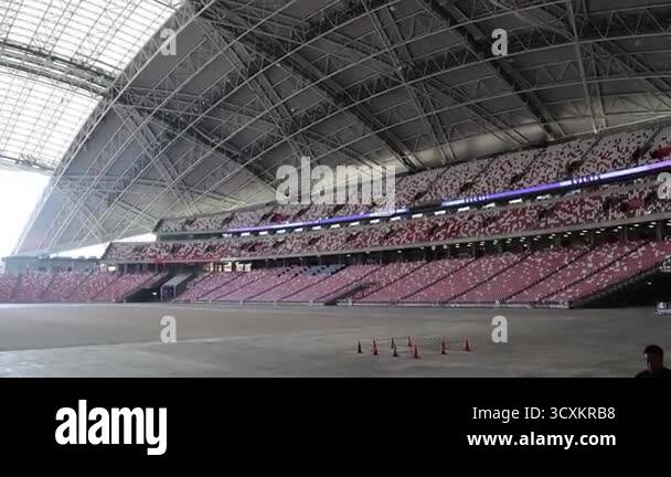 Singapore-6 Sep 2025: Interior view of Singapore National Stadium. With ...
