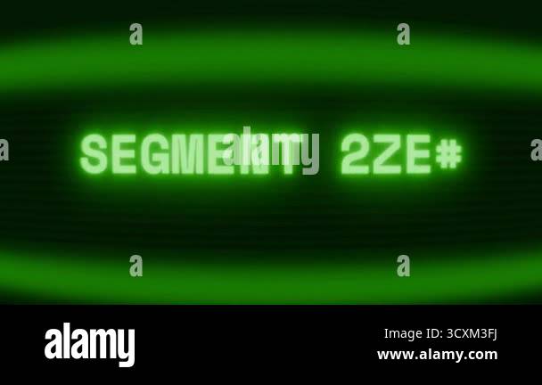Old green CRT screen showing text SEGMENT FAIL appearing in random ...