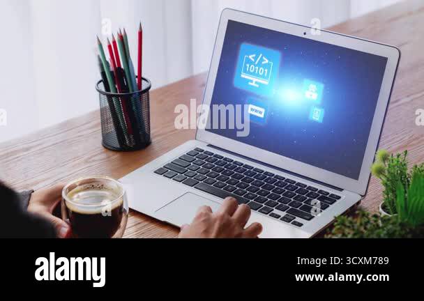 Software development with coding overlays, programming languages, developer tools, mobile app ...