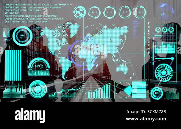 Connection network visualization showing global connection, network communication, digital ...