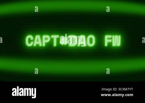 Old green CRT screen showing text CAPTIONS ON appearing in random ...