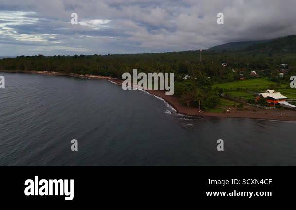 Aerial drone view over tropical volcanic camiguin island, Philippines ...