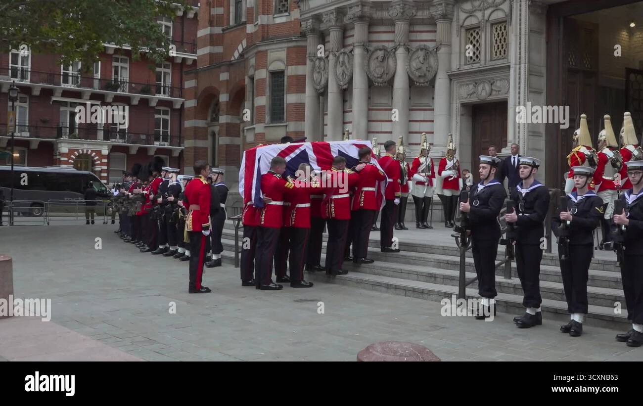 Requiem mass held for Field Marshal Lord Guthrie Stock Video Footage ...
