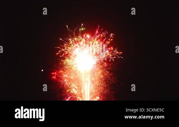 Vibrant fireworks explode in a colorful array, illuminating the night ...
