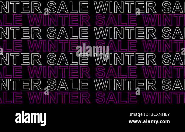 Dynamic repeated text animation with the word "Winter Sale". Bold ...