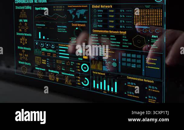 Data center monitoring dashboard visualize network performance ...