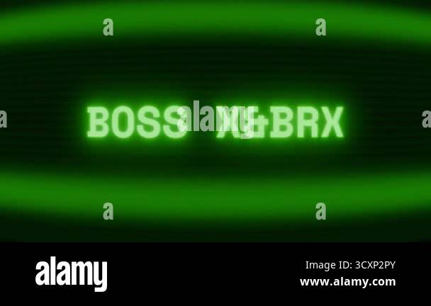 Old green CRT screen showing text BOSS FIGHT appearing in random glitch ...