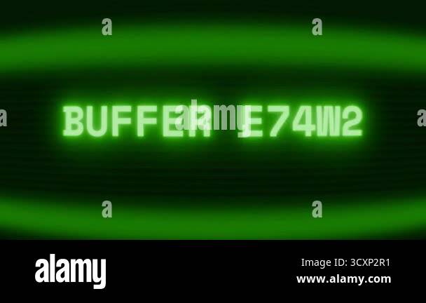 Old green CRT screen showing text BUFFER EMPTY appearing in random ...