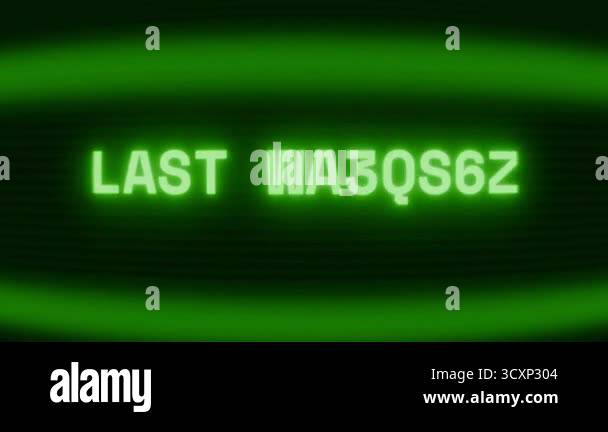 Old green CRT screen showing text LAST WARNING appearing in random ...