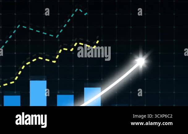 Business growth concept in allusive graph chart showing marketing sales ...