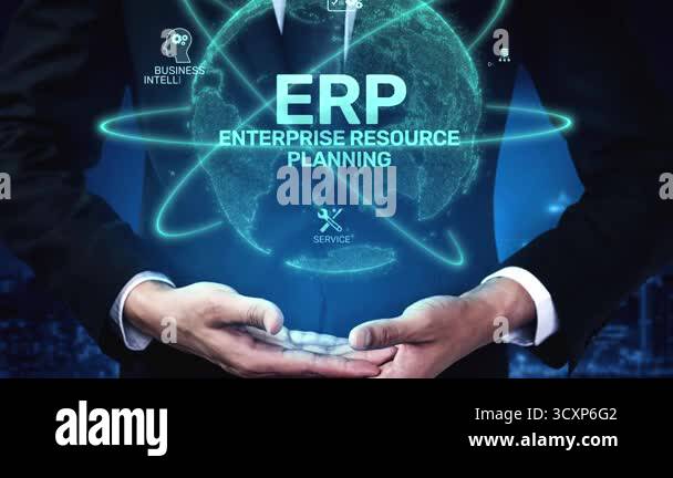 ERP platform visual showing centralized system for enterprise resource planning, improving ...