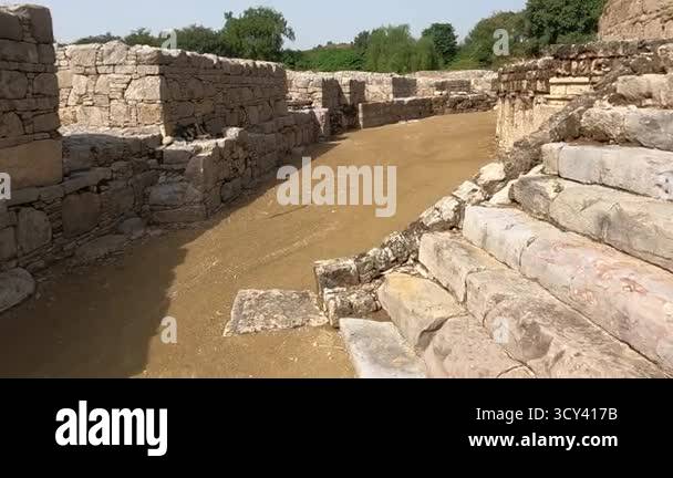 Dharmarajika Stupa circular pathway once used by Buddhist devotees for ...