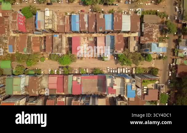 Futuristic aerial view panorama of developing Yangon city , Aerial view ...