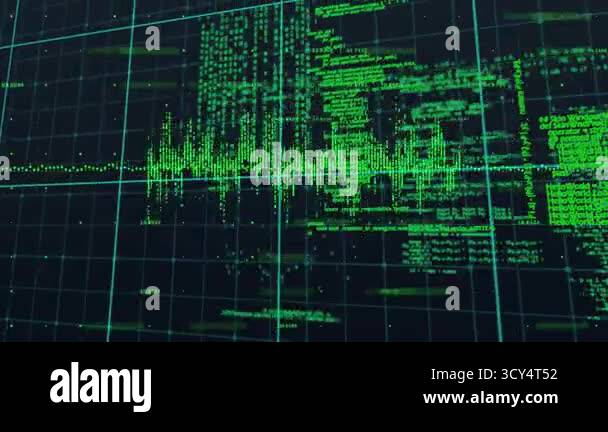 Animation of digital infographic interface with loopable programming ...