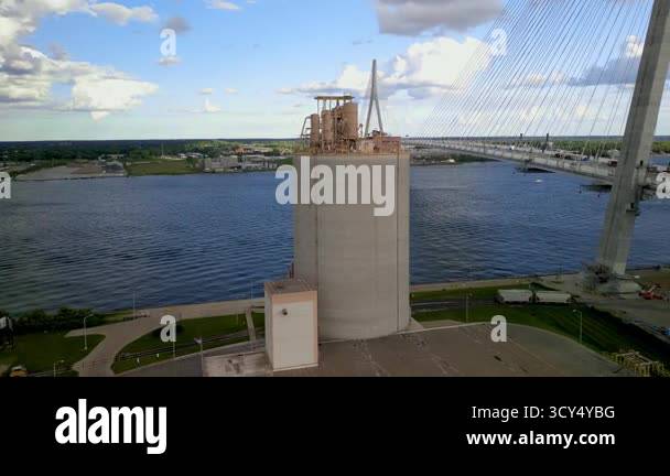 Wyandotte, Michigan, USA - August, 24 2025: Aerial view of Cement ...