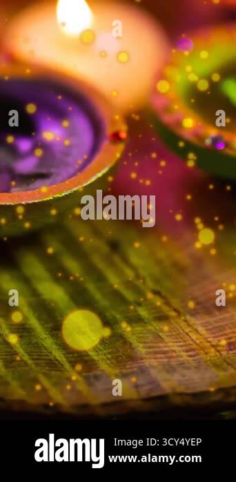 Animation of spots of light over divali candles decorations. Divali ...