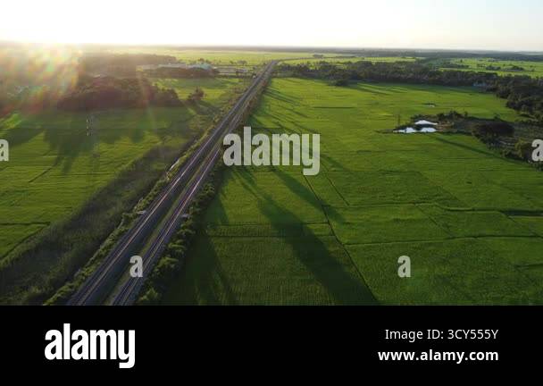 Train track. Aerial view of train track in eastern railway India ...