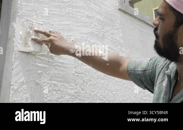 Efficient Plastering Technique - A Step-by-Step Visual Guide Stock ...