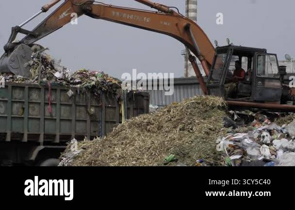 Mulching Machine at Work - Clearing Debris and Trash Stock Video ...