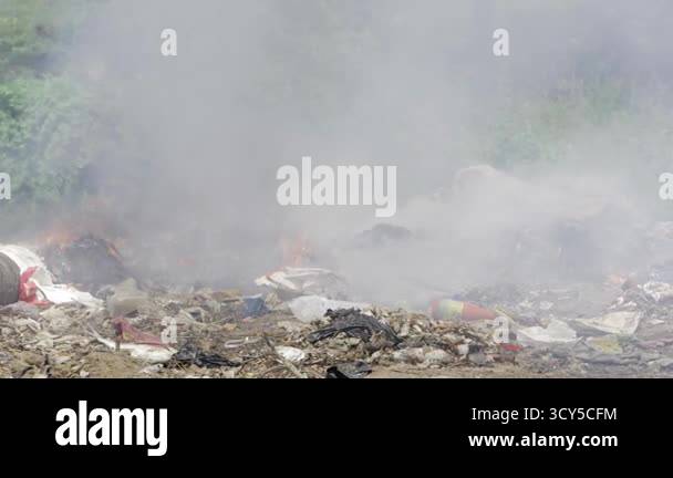 Burning Litter Nightmare - A Plague on Our Planet Stock Video Footage ...
