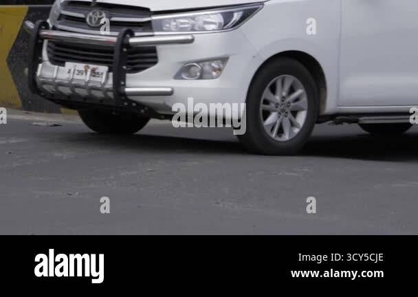 Bumper Scratch on White Car by Curb Stock Video Footage - Alamy