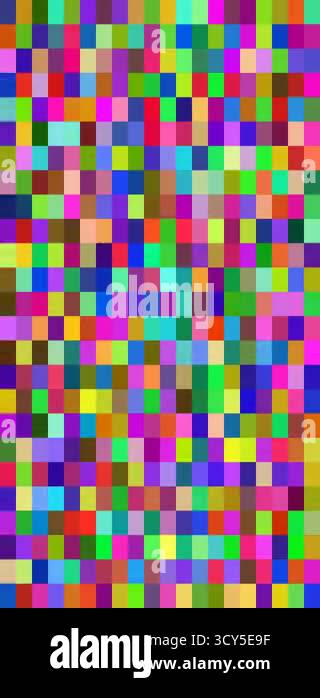 Digital Mosaic Grid With Color Rectangles Stock Video Footage - Alamy