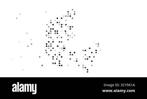 Generative Dot Animation Builds Denmark Map Stock Video Footage - Alamy