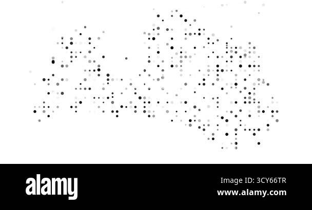 Generative Network Circles Form Shape of Latvia Map Stock Video Footage ...