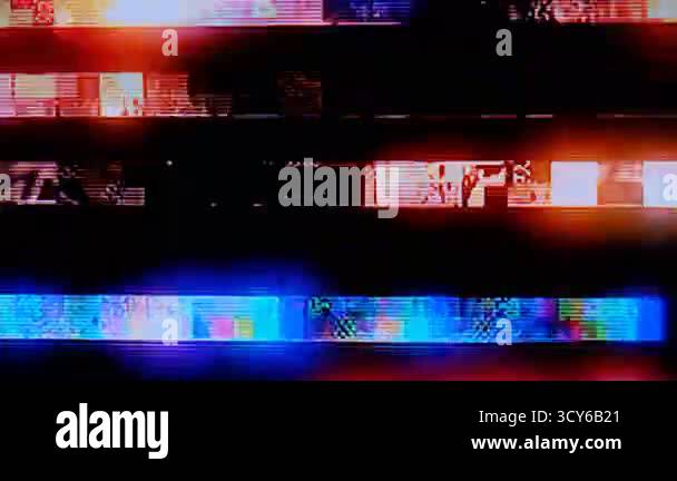 Screen TV Glitch Error - Signal Disturbance Broken Monitor, VHS static ...