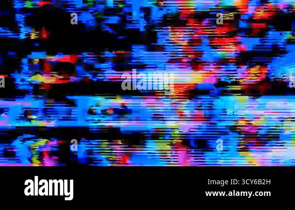 Screen TV Glitch Error - Signal Disturbance Broken Monitor, VHS static ...