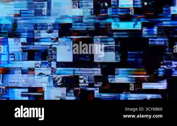 Screen TV Glitch Error - Signal Disturbance Broken Monitor, VHS static ...