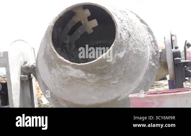 Cement Mixing in Progress - Construction Site Workflow Stock Video ...