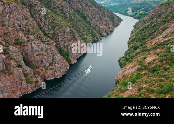 Aerial view of the stunning Sil Canyon in Parada de Sil, Ourense ...
