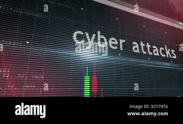 Cyber attacks and digital security breach charts and graphs diagram 3d ...
