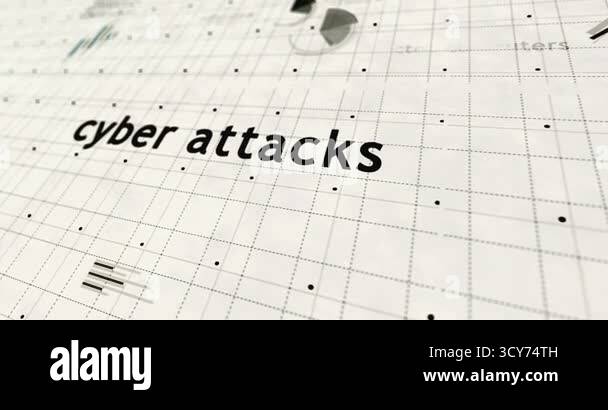 Cyber attacks and digital security breach charts and graphs colorful ...