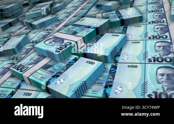 Belize money Belizean dollars banknote bundle loop. BZD 100 money ...
