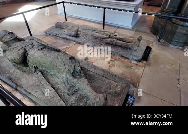 London, UK 10 July 2025 ancient graves of templar knights burried in ...