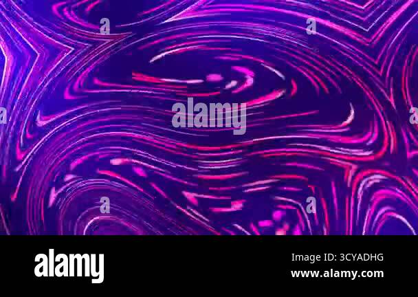 Vibrant magenta and pink lines twisting on a purple backdrop. The layered, swirling contours ...