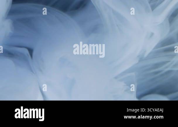 Smoke blend. Ink steam. White blue liquid swirl spreading on black ...