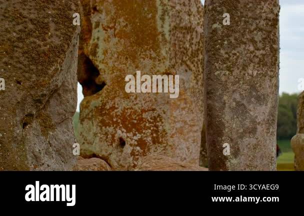 Prehistoric stone pillars and lintels form an iconic monument set on ...