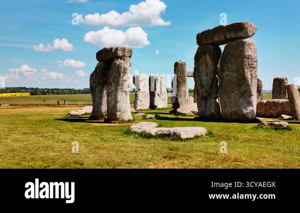 Prehistoric stone pillars and lintels form an iconic monument set on ...