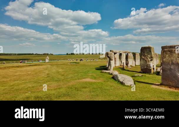 Prehistoric stone pillars and lintels form an iconic monument set on ...