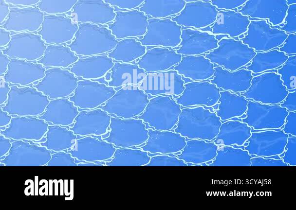 Abstract animated comic-style water surface with dynamic waves, shadows ...