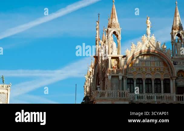 VENICE, Italy, 8 NOVEMBER 2024 - Close-up view of Basilica di San Marco ...