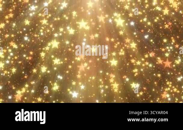 Shimmering Celestial Shower Of Golden Stars And Glowing Particle Rain - 4K Seamless VJ Loop ...