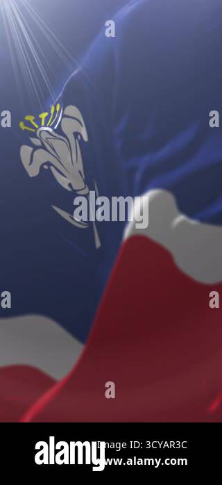 Flag of Sabac, Serbia. Loop. 4K Vertical Stock Video Footage - Alamy