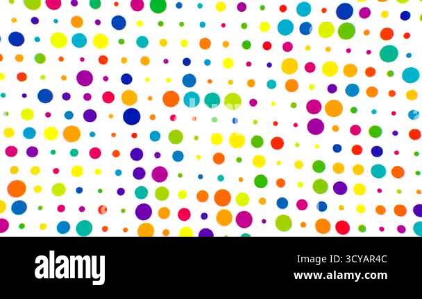 Abstract Rainbow Colored Polka Dots Dancing In Flowing Wave Pattern ...