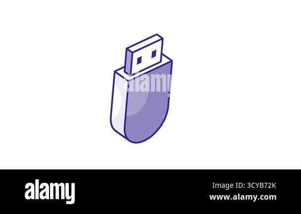 Keyhole with usb showing concept icon of secure usb, modern style ...