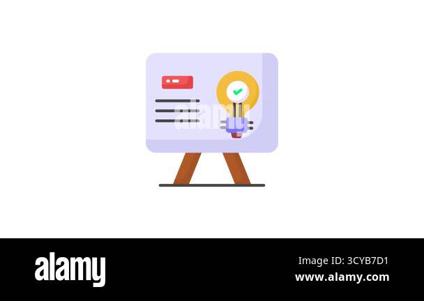 Presentation board with light bulb showing creative presentation vector ...